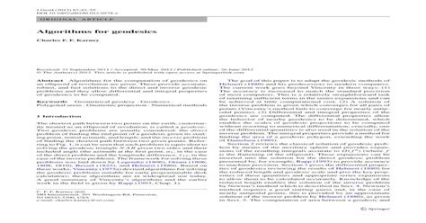 Algorithms For Geodesics Springer Geodesic Problems Are Most Easily Solved Using An Aux Iliary