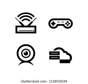Technology Hardware Icons Set Vector Illustration Stock Vector Royalty