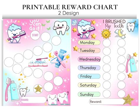 Teeth Brushing Reward Chart Tooth Brushing Reward Chart Sticker