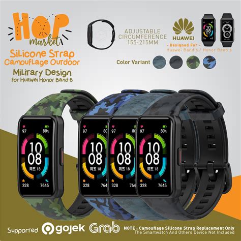 Jual Silikon Strap Camouflage Tali Rubber Silicone Jam For Huawei Band 6 PRO Honor Band 6