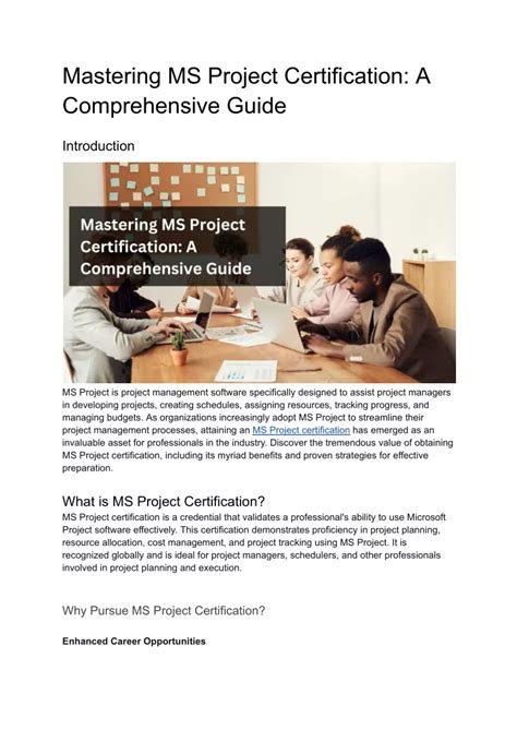 Ppt Mastering Ms Project Certification A Comprehensive Guide Powerpoint Presentation Id