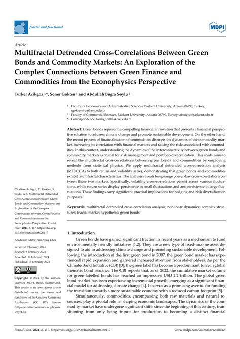 Pdf Multifractal Detrended Cross Correlations Between Green Bonds And