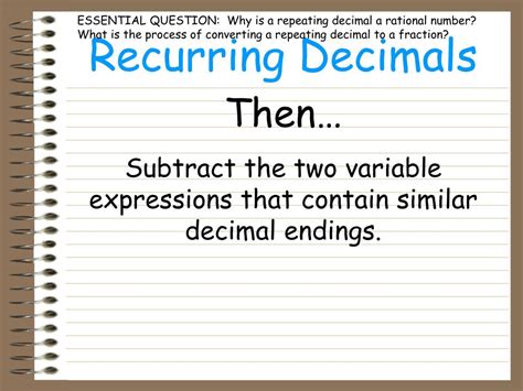 Ppt Converting A Repeating Decimal To A Fraction Powerpoint Ppt Converting A Repeating Decimal To A Fraction Powerpoint