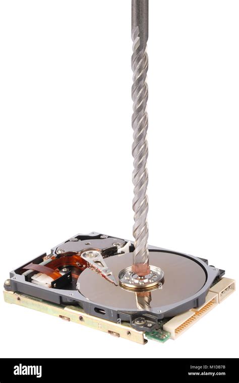 Destroying Data From Hard Disk Conceptual Photo On White Background Stock Photo Alamy