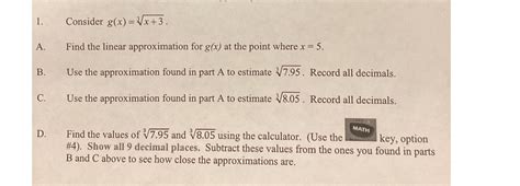 Solved Consider G X X A Find The Linear Approximation Chegg