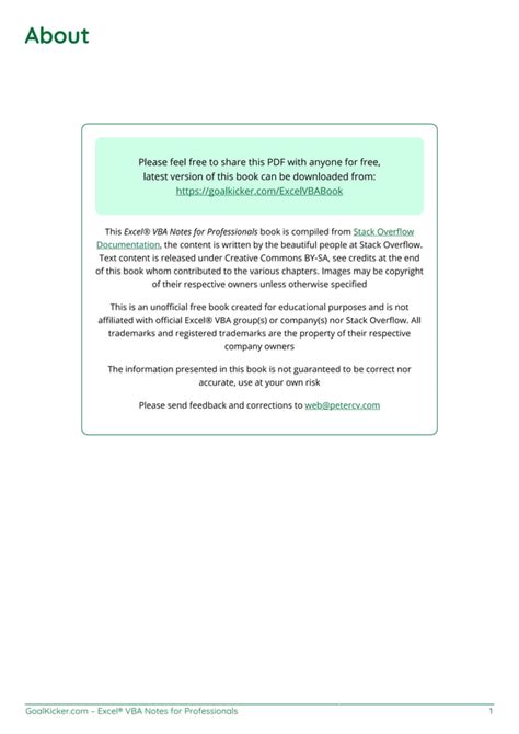 Excel Vba Notesforprofessionals PDF