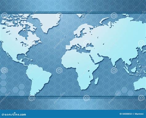 World Map With Hexagons Stock Illustration Illustration Of Geography