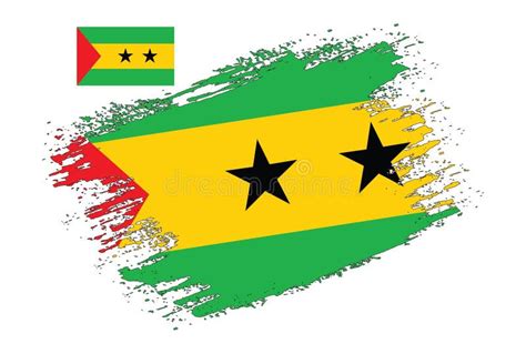 Brush Design Sao Tome And Principe Flag Vector Stock Vector