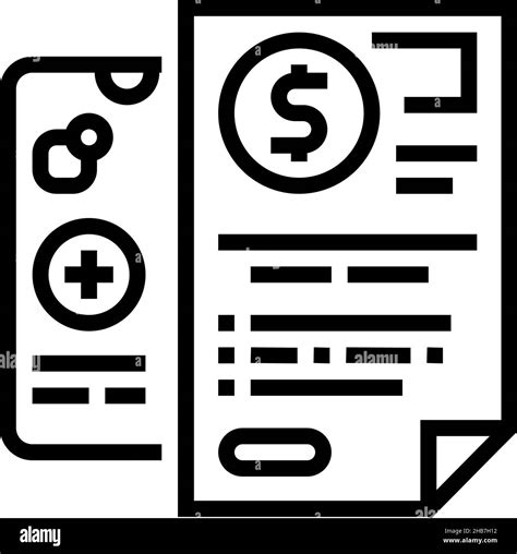 Insurtech Documentation Line Icon Vector Illustration Stock Vector