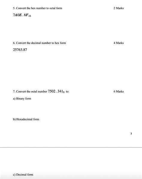 solved 5 convert the hex number to octal form 7a0e 8f16 6