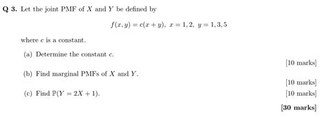 Solved Q Let The Joint PMF Of X And Y Be Defined By Chegg