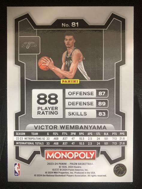 Panini Prizm Victor Wembanyama Rc Pz Base