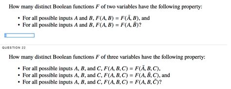 Solved How Many Distinct Boolean Functions F Of Two Chegg Com