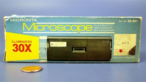 Vintage Micronta Microscope Illuminated W 30x Power And 8x Magnification Circa 1980s