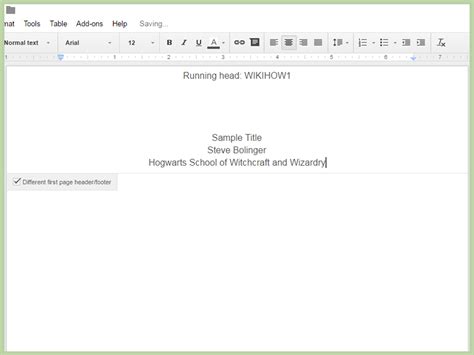 How To Create An APA Style Title Page Via Google Drive Steps