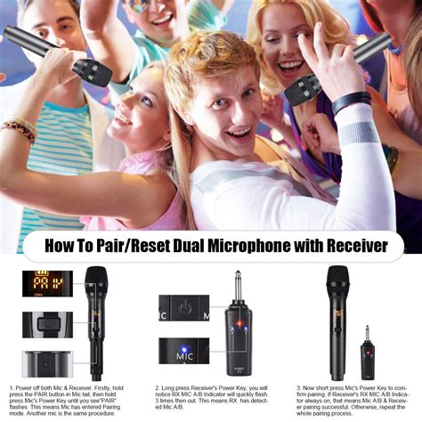 Uhf Wireless Rechargeable Dual Handheld Dynamic Vocal Microphone System Receiver Ebay
