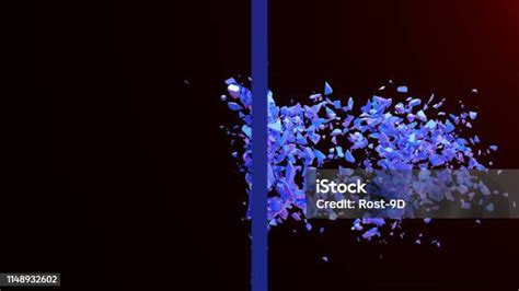 깨진 벽 어두운 파스텔바이올렛 색상 벽은 수천 개의 작은 조각으로 뾰 족 합니다 추상 파괴 배경입니다 폭발 파괴 깨진 어두운 파스텔바이올렛 컬러 벽 3d 그림 분홍에 대한