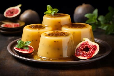 Premium Photo Velvety Passion Fruit Flan