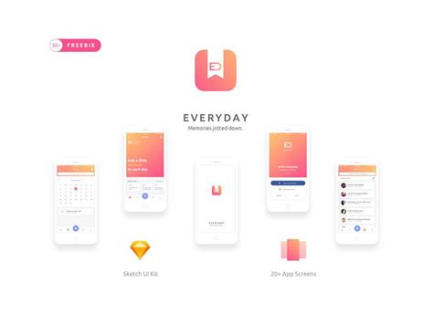 Everyday Ios Note Taking App Ui Kit Freebiegig