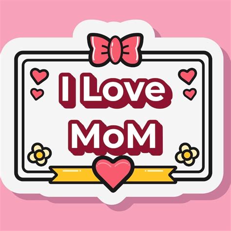 Premium Vector Best Mom Sticker Illustration