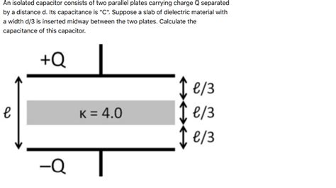 Solved An Isolated Capacitor Consists Of Two Parallel Plates