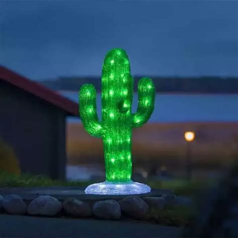 Led Acrylic Cactus Garden Decor Fantasy Christmas Lights