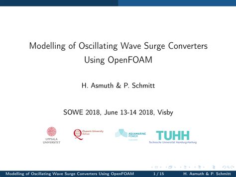 Pdf Modelling Of Oscillating Wave Surge Converters Using Openfoam
