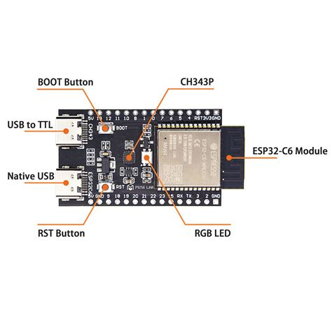 Esp32 C6 Demo Board Wifi Bluetooth Compatible Esp32 C6 Wroom 1 Risc V