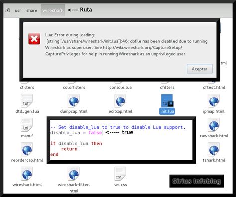 sirius infoblog wireshark lua error during loading