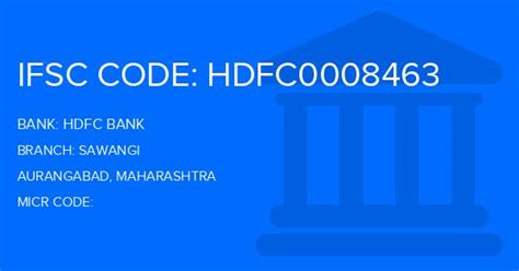 Hdfc Bank Sawangi Branch Aurangabad Ifsc Code Hdfc0008463 Branch