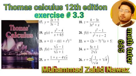 Thomas Calculus 12th And 13th Edition Exercise 3 3 Question 17 28 Find Derivative