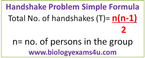 handshake problem simple formula math geometry formula problem