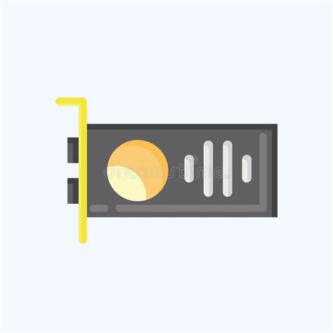 Icon Gpu Suitable For Computer Components Symbol Flat Style Simple Design Editable Design