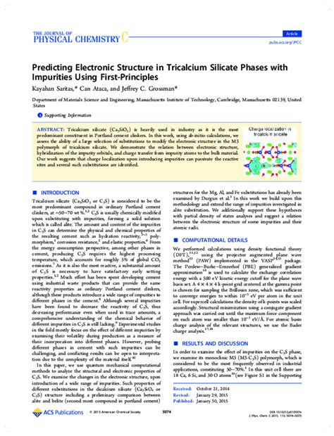 Pdf Predicting Electronic Structure In Tricalcium Silicate Phases