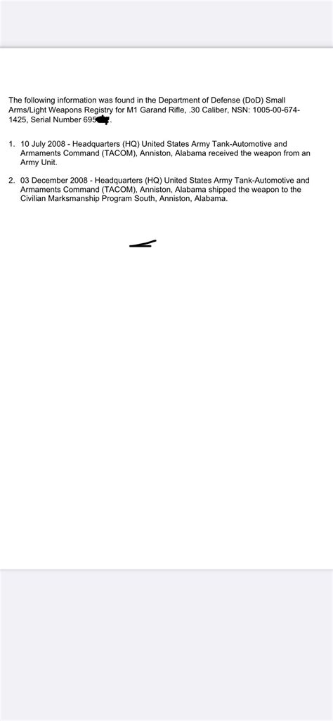 Foia Request R M1rifles