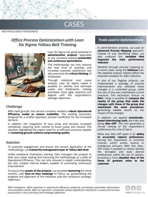Office Process Optimization With Lean Six Sigma Yellow Belt Training