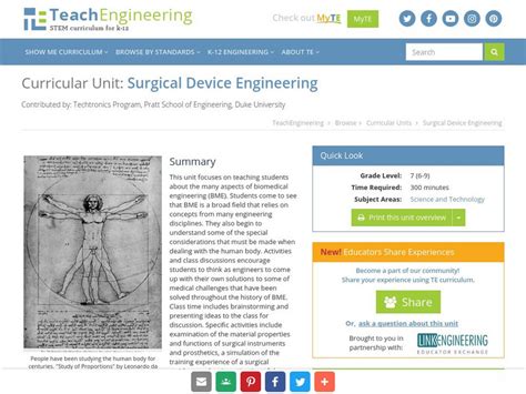 Teach Engineering Surgical Device Engineering Unit Plan For 6th 9th