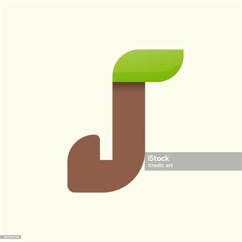 잎이 있는 J 레터 에코 로고 바이오 포스터 스파 엠블럼 비건 허브 및 식물 카드 등을 위한 벡터 글꼴 0명에 대한 스톡 벡터 아트 및 기타 이미지 Istock