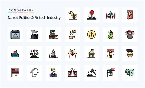 25 Naked Politics And Fintech Industry Line Filled Style Icon Pack