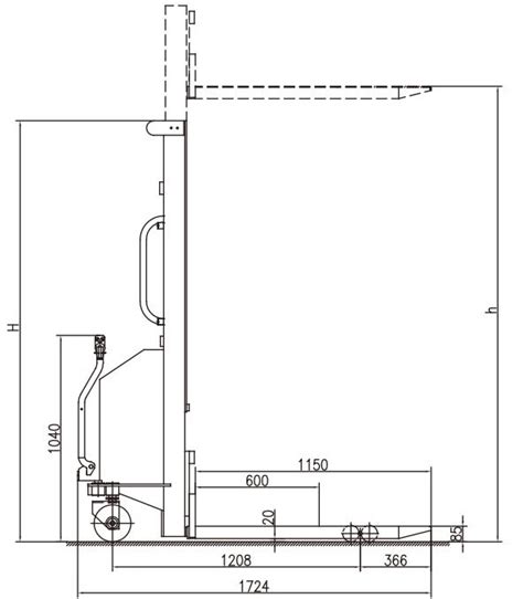 Mss1016 반 전기 리프트 스태커 수동 전동 지게차