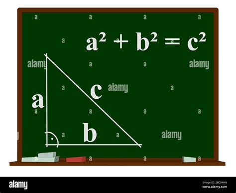 Tableau noir de l école théorème de Pythagore illustration Photo Stock Alamy
