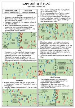 Capture The Flag Classic Version PE Game Instructions By The PDHPE Project