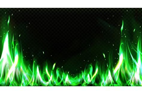 Realistic Green Fire Border Burning A Texture Graphic By Art Pvp
