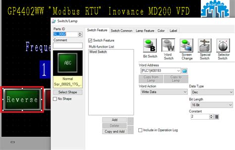 Hmi Proface Modbus Rtu Inovance Md200 Tutorial