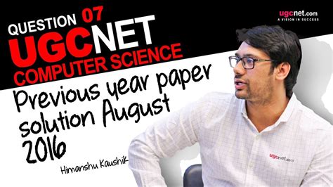 Question 07 Ugc Net Computer Science Previous Year Paper Solution August 2016 Youtube