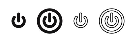 On Off Power Button Icons Set Power On Off Or Switch Electric Current Power Button Vector