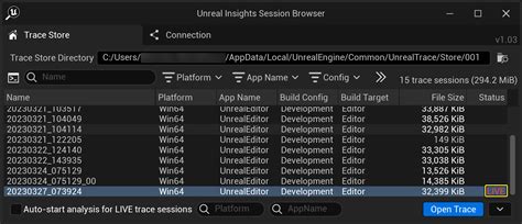 Unreal Insights Session Browser For Unreal Engine Unreal Engine 55 Documentation Epic
