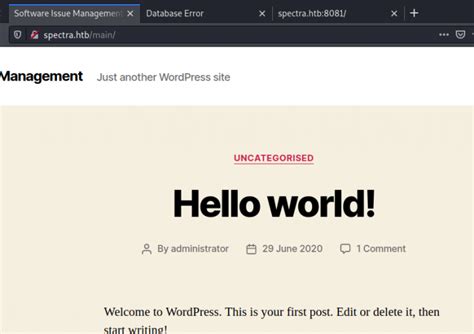 Spectra Walkthrough Hackthebox Writeup Security