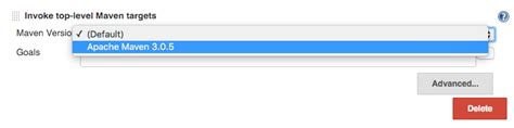 Build Step Invoke Top Level Maven Targets Does Not Show Version Dropdown