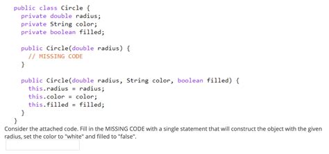 Solved Public Class Circle Private Double Radius Private